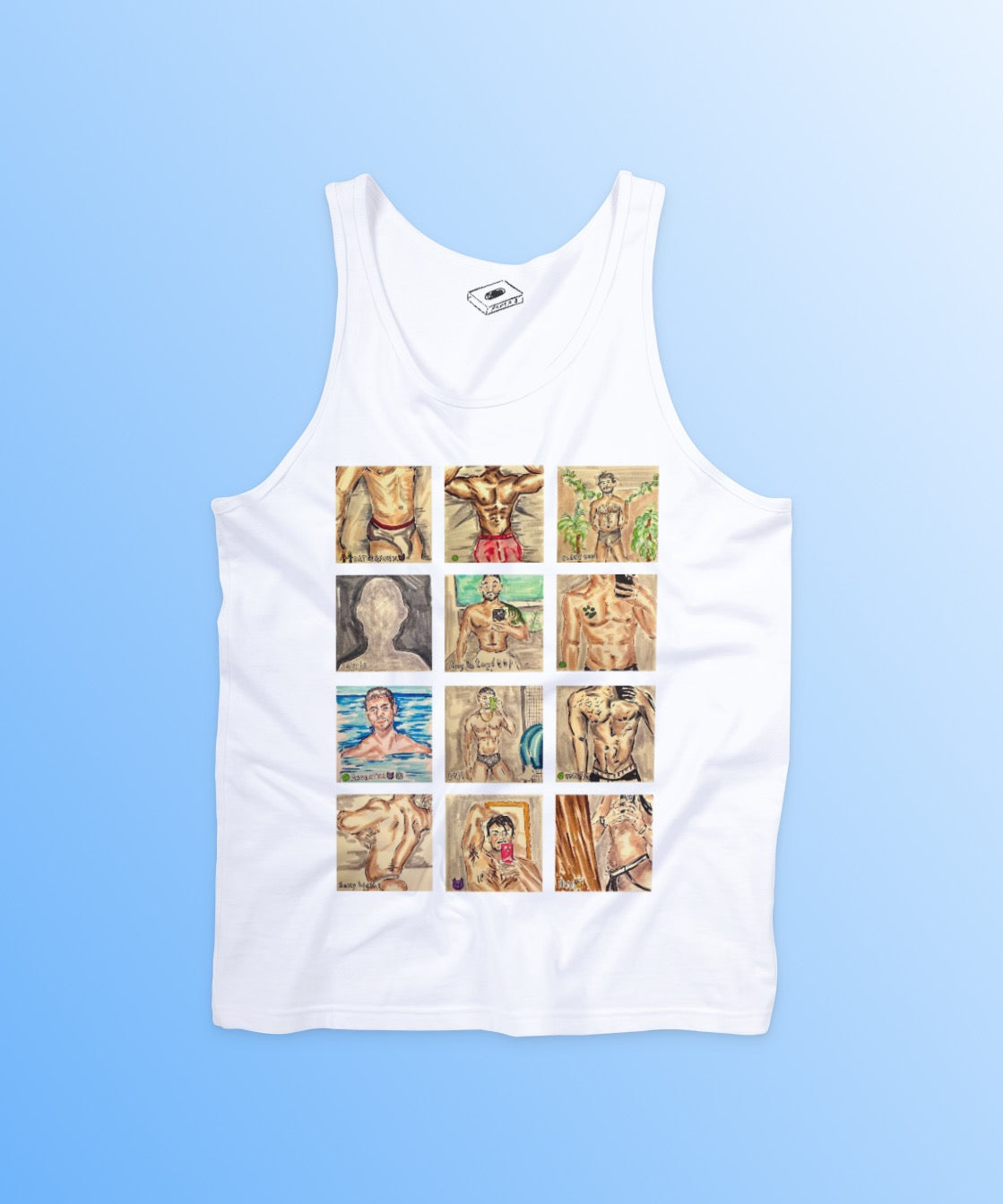 GRINDR GRID (a series of 12 post its) TANK – PAPER 8
